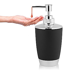 Black Bathroom Accessories Set Bathroom Accessory Set, Plastic Bathroom Décor Set 4-Piece Bathroom Accessories Toothbrush Holder Set Including Soap Dispenser Toothbrush Holder Tumbler Soap Dishes for