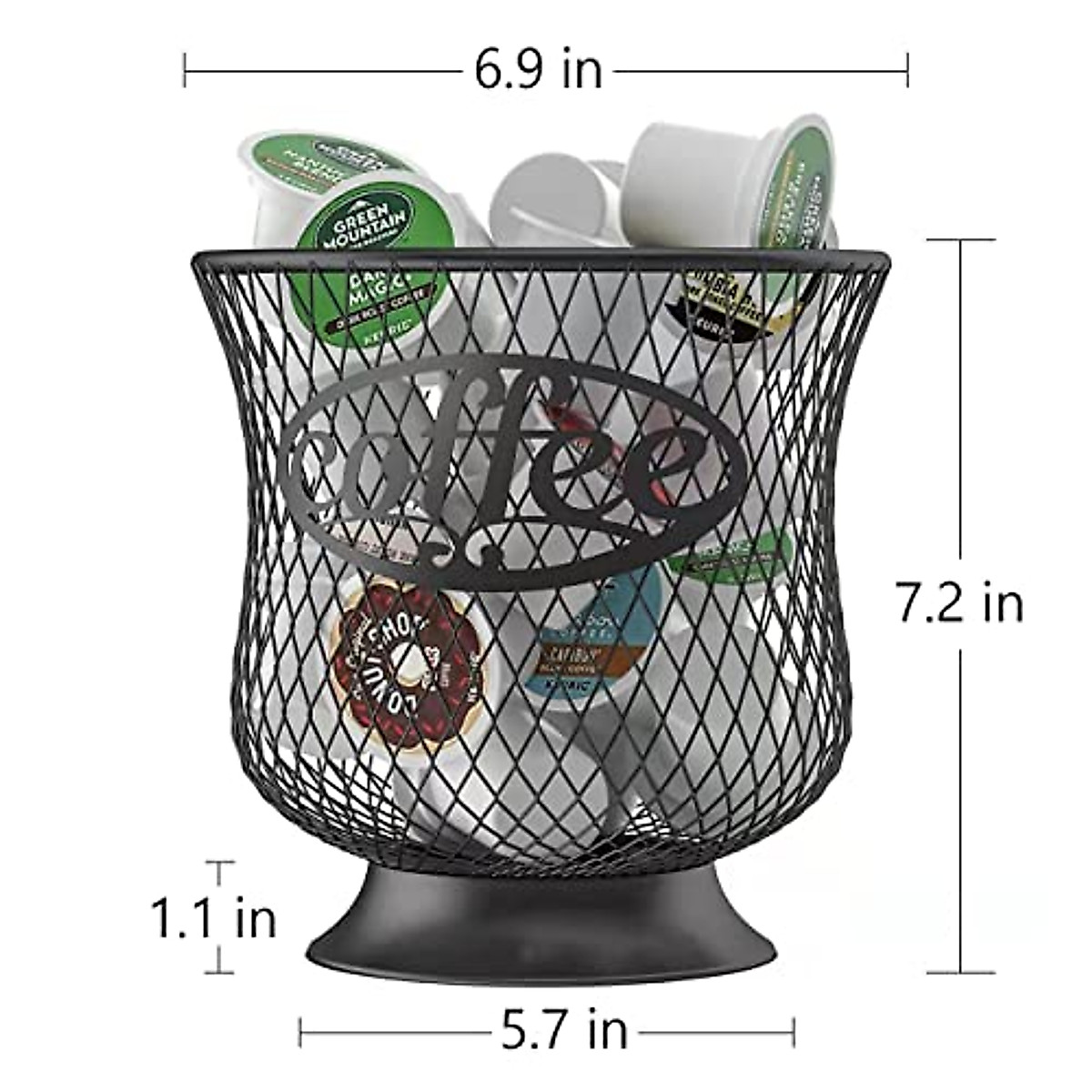 ITHSKUILL Coffee Pod Holder, Sturdy K Cup Organizer, Large Capacity K Cup Storage for Keuring Espresso Capsule Coffee Creamer, Easy to Refill and Organize for Cafe Bar, Coffee Bar Decor