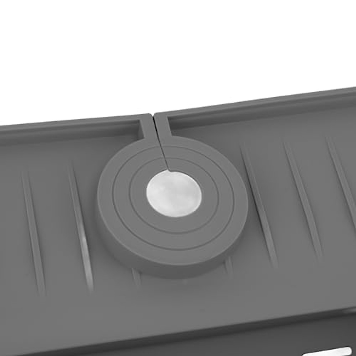 Faucet Handle Drip Catcher Tray, Silicone Foldable Faucet Handle Drip Catcher Tray Mat, Soap Sponge Holder for Kitchen Sink Accessories Gadgets Counter Bathroom (GRAY)