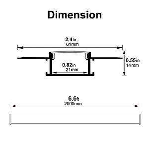hunhun 5-Pack 6.6ft/2Meter Plaster-in, trimless recessed LED Aluminum Channel with Flange for LED Strip, led Channel with Clip-in Diffuser and,for Wider Strip Such as Philips Hue (5pack *6.6ft)
