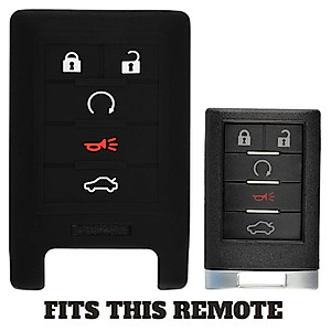 KeyGuardz Keyless Remote Car Smart Key Fob Outer Shell Cover Soft Rubber Case for Cadillac ATS CTS DTS SRX STX XTS (Pack of 2)