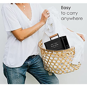 ELITAPRO Dryer Sheets Holder Modern Farmhouse Dryer Sheet Dispenser Container, Metal Dryer Sheet Box, Farmhouse Decor with Lid, Lint Bin for Laundry room, Storage Box Decoration, Black