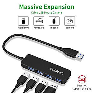 UFBOSS 4 Port USB 3.0 Hub, USB Hub for Laptop USB 3.0 Splitter with 1 Ft Long Cable