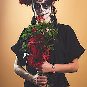 Madison Tyler Halloween Charm Bracelets for Women | Adjustable Bracelets | Pumpkin Spider Bats Spider Web Witch Hat Ball Bead Candy Corn | Halloween Holiday Party Gifts