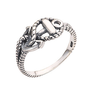 CloseoutWarehouse Sterling Silver Anchor of Hope Ring Size 9