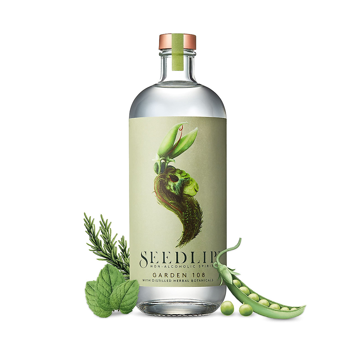 Seedlip Garden 108 - Non-alcoholic Spirit | Calorie Free, Sugar Free | Non-alcoholic Cocktails | 23.7fl oz (700ml)