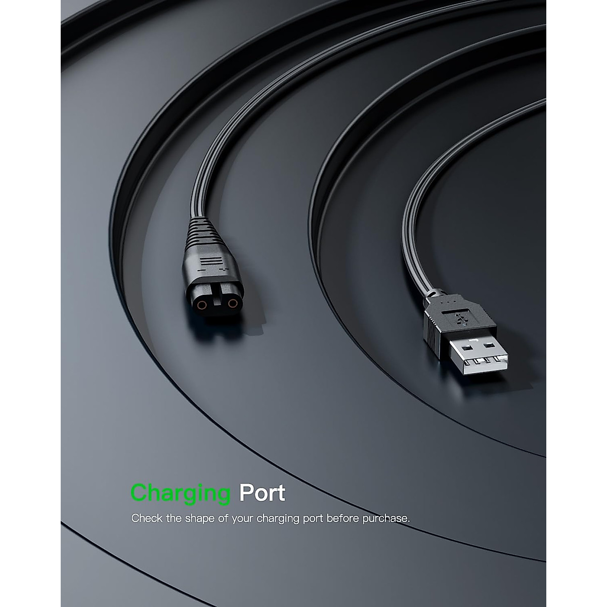 USB Charger Cable Fit for Hatteker-Cordless-Hair-Trimmer Pro Hair Clippers Beard Trimmer RFC-588 RFC-598 RFC-692 Shaver Razor Replacement Charging Power Cord