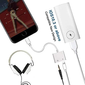 [Apple MFi Certified] 2 Pack Headphone Adapter for iPhone Charger,3.5 mm Headphone Jack Aux Dongle Charger & Audio Cable for iPhone 11/11 Pro/X/XS/XR/8/7 Support All iOS System