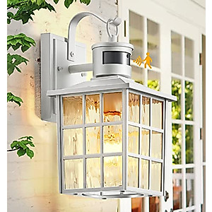 VIANIS Motion Sensor Outdoor Lights, White Dusk to Dawn Wall Lights, Exterior Light Fixture, Anti-Rust 100% Aluminum Outdoor Wall Lantern Wired for Garage Patio, Front Porch Light
