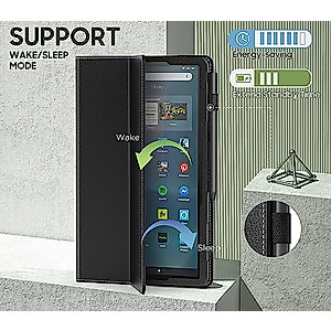 MoKo for Amazon Kindle Fire Max 11 Case (13th Generation, 2023 Release) 11" - Slim Folding Stand Cover Case for Fire 11 Tablet with Auto Wake/Sleep, Black