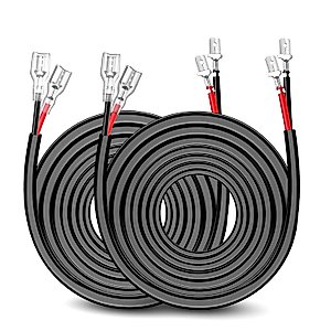 Nilight 2PCS 16 AWG 20 Feet Wiring Harness Extension Kit for LED Light bar Work Light LED Pods Off Road Lights Driving Fog Light Boat Lighting, 2 Years Warranty