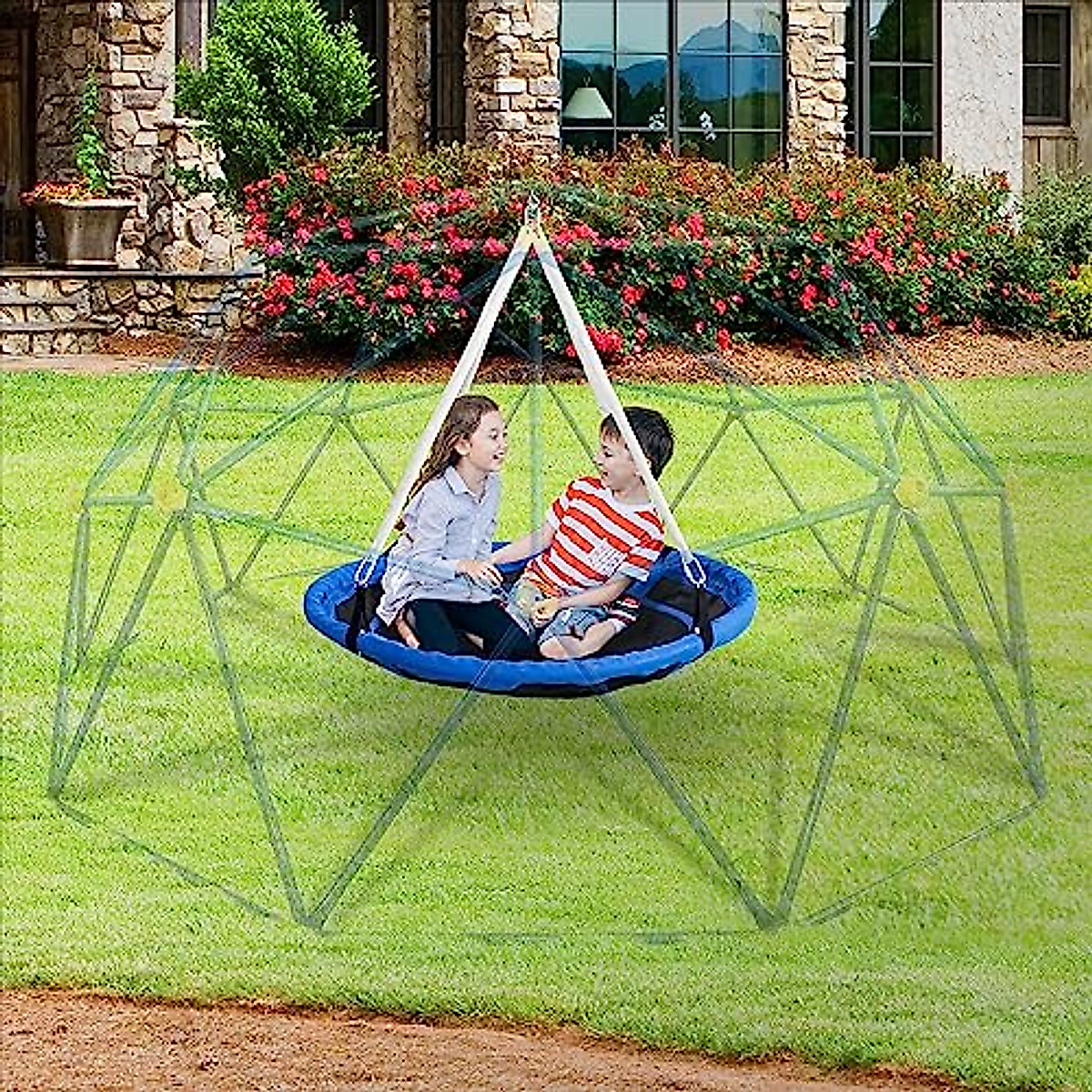 10FT Dome Climber Swing, 45 Inch Saucer Swing for Climbing Dome, 300 LBS Heavy Duty for for Tree Swing Set Backyard Indoor (Swing Only Not Included The Dome Climber)