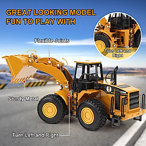 1/50 Diecast Metal Wheel Loader Truck Toy for Kids, Metal Construction Equipment Bulldozer Models for Boys and Girls