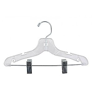 NAHANCO 412RC Super Heavy Weight Plastic Suit Hanger, 12", Clear (Pack of 100)