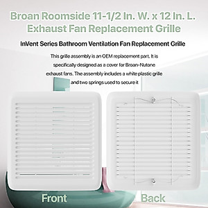﻿FGR300 Bathroom Plastic Grille Cover for Broan-NuTone FGR300S，Replacement Roomside Series Bathroom Ventilation Fan parts—Cover Dimensions of 11-1/2” x 12”x 1" & Housing size of 9-1/4" x 10" (1 Pack)