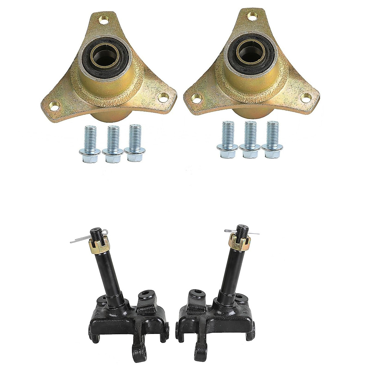 91.SCS 3 Stud Front Wheel Hub Steering Knuckle Spindle Kit for Go Kart ATV Quad 110cc 125cc