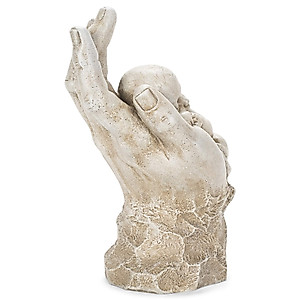 Joseph's Studio by Roman Inc., in The Palm of HIS Hand, Garden Collection, Religious Statue, Holy Family, Memorial, Angel, Patron Saint, Garden Décor (11x5x7)