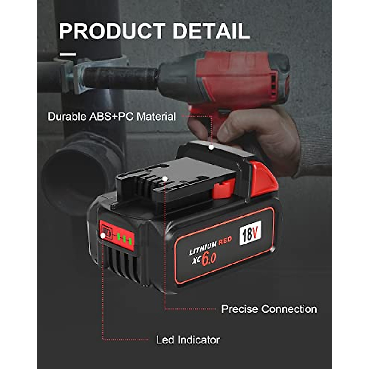 Amityke 2Packs Replacement for Milwaukee M18 Battery 6.0Ah 48-11-1860 48-11-1850 Compatible with Milwaukee M18 18V Battery Series Chargers and Tools