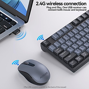AUSDOM Wireless Mouse and Keyboard Combo - Wireless Computer Keyboard, Plug and Play, 3 DPI Adjustable Quiet Mouse, Cordless Silent Keyboards with Numeric Keypad for PC/Laptop/Windows/Mac OS, 98 Keys