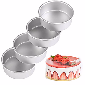 Deep Cake Pan Set Aluminum Alloy Round Baking Pans,One-piece Molding & Deep Side, Oven & Dishwasher Safe (12inch)