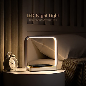 WILIT Bedside Lamp with Qi Wireless Charger, A13 Table lamp 3 Step Dimmable Touch Control Desk Lamp for for Living Room, Bedroom, Kids Room.