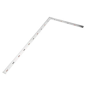 Oumefar L-Shaped Framing Square Stainless Steel 90 Degree Right Angle Square Ruler Carpenter Square Metal Ruler Measurement Square Tool L Shape Ruler Metal Square(500mm*250mm)