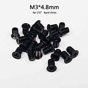 YINGJUN-DRESS Tap Bolts 25pcs Screw Bolt Computer PC Case 2.5" 3.5" inch Hard Drive HDD Caddy Hot Swap Server Tray Mount Screw Flat Countersunk Bolt Screws (Color : Silver 6 32x6mm)