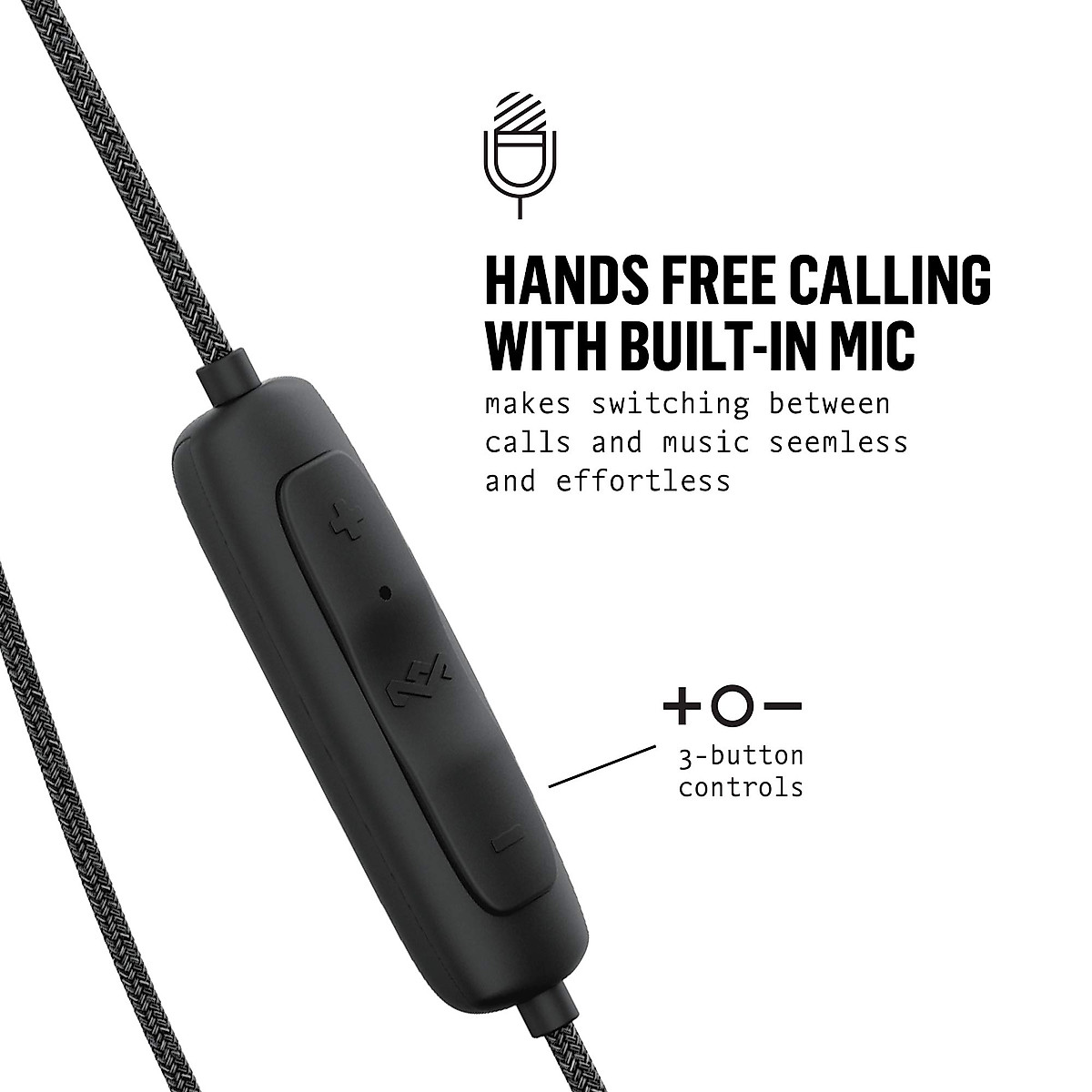 House of Marley Smile Jamaica Wireless 2, Bluetooth Headphones, Long Battery Life, Built-in Microphone and Quick Charge Technology, Signature Black