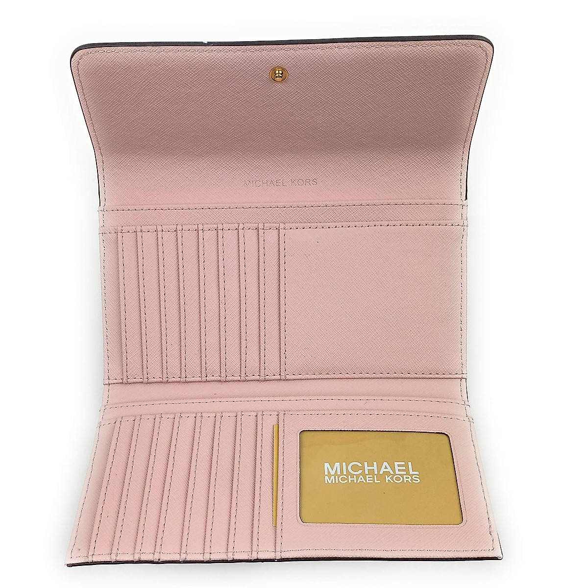 Michael Kors Women's Jet Set Travel Large Trifold Wallet (Powder Blush)