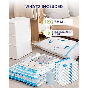 Vacuum Storage Bags, 5 Pack Large Size (32"x22") Reusable Vacuum Compression Space Saving Bag for Clothes, Mattress, Blankets, Duvets, Pillows, Comforters, Quilts, Dresses, Travel