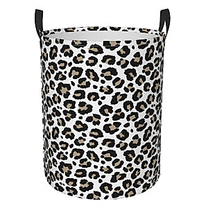 Foruidea Cheetah Leopard Print Laundry Basket,Laundry Hamper,Collapsible Storage Bin, Oxford Fabric Clothes Baskets,Nursery Hamper For Home,Office,Dorm,Gift Basket