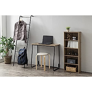 IRIS USA Modern Computer Office Desk Table with Matte Black Steel Frame, Wood