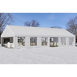 YITAHOME 20x40FT Party Tent Heavy Duty PVC Wedding Event Shelters White Upgraded Galvanized Ripple Canopy with Large Roof Removable Sidewalls & 4 Storage Bags 600D Oxford Commercial