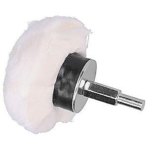YWBL-WH White Cloth Polishing Wheel, Mushroom Type Polishing Buffing Wheel with Handle Cotton Polished Grinding Tools for Drill Buffer Attachment(50mm)