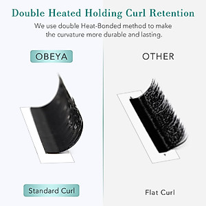 OBEYA Y Lashes Extensions 2D Premade Fans Eyelash Extensions Weave YY Shaped Tips Volume Lash Extensions, Quick Easy Application, Full Fluffy Volume Look, Long Lasting D Curl 0.07mm 8-14mm Mix Tray