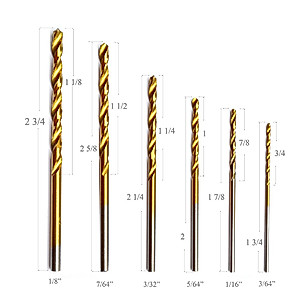 60Pcs Drill Bits Set 1/8 1/16 3/64 5/64 3/32 7/64 Micro Drill Twist Drill Bit Set Jobbers Length Mini Micro Drill Perfect Use for Steel Wood Plastic Aluminum Alloy