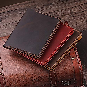 Leather Cover Compatible with Rite in the Rain & Rocketbook Mini Notebooks, Top Bound Spiral Notebook Cover, Leather Cover for 4'' x 6'' Pocket Notepad With Pen Holder - COFFEE