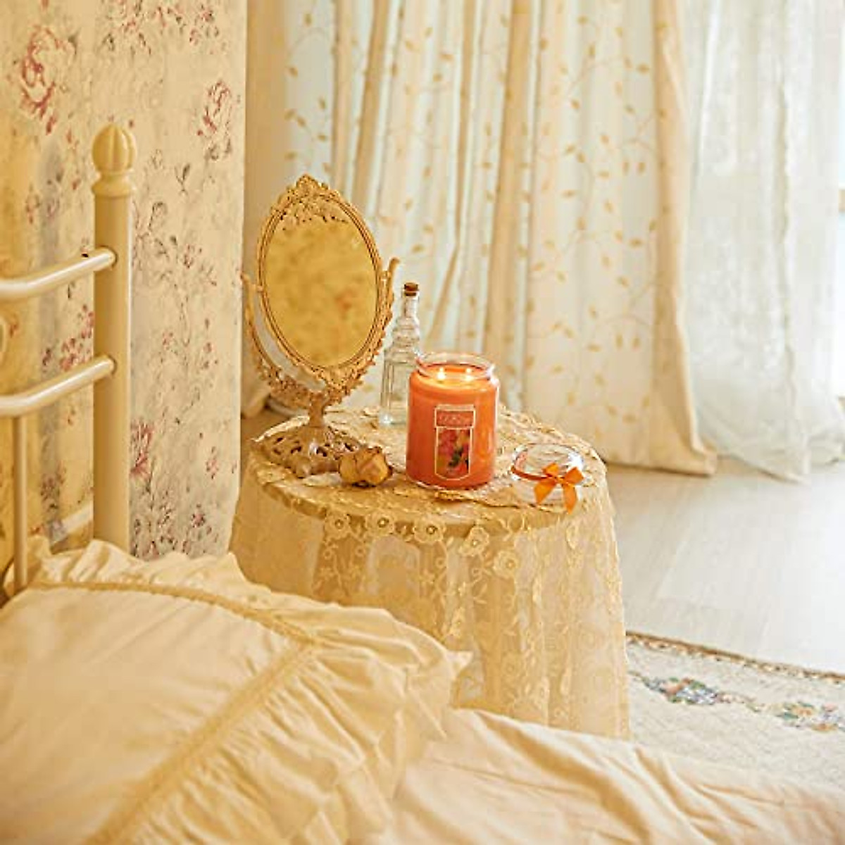 Decorlife 2-Pack Large Fresh Cut Roses Scented Candle Jars with 2 Wicks, 22 oz Each, Long-Lasting for 110 Hours