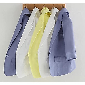 Jofemuho Linen Blazer Women Blazers for Work Casual Business Solid Color 3/4 Sleeve Summer Blazer Jackets Suit Coat White