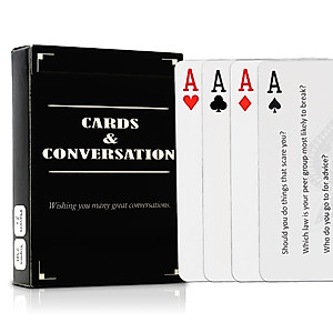 250 Thought Provoking Conversation Cards Game for Family, Friends, Relationships & Coworkers - Icebreaker Dinner Question Cards Game, Great for Road Trips