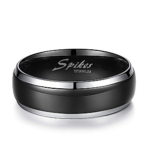 MABELLA His and Hers 3Pc Titanium Matching Band Pretty Women Princess Cut 925 Sterling Silver Wedding Ring Set Women's Size 10 Men's Size 9