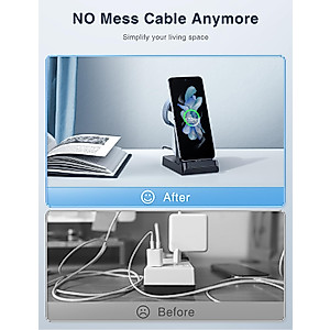 LK Charging Station for Samsung 3 in 1 Charger Station Wireless Charger for Galaxy Watch 5 Pro/4/3/Active 2/1, for Samsung S24 Ultra Plus S23 S22 S21 S20 Z Flip Fold 5 4 3 Galay Buds