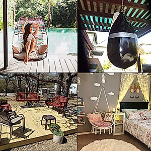 Heavy Duty Hanging Chain with Carabiner, Stainless Steel Hanging for Hammock,Hanging Chair, Punching Bag, Clip Hook Attachment & Chain 400LB Capacity Indoor Outdoor