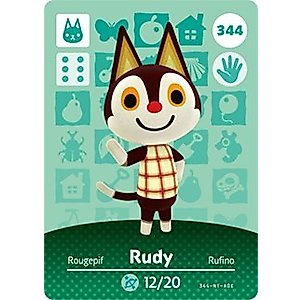Rudy - Nintendo Animal Crossing Happy Home Designer Series 4 Amiibo Card - 344