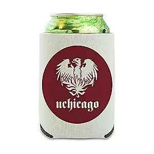 University of Chicago Primary Logo Can Cooler - Drink Sleeve Hugger Collapsible Insulator - Beverage Insulated Holder