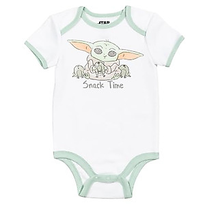 Star Wars Mandalorian Baby Yoda Newborn Baby Boys Layette Set Bodysuit Pant Bib Hat 0-3 Months