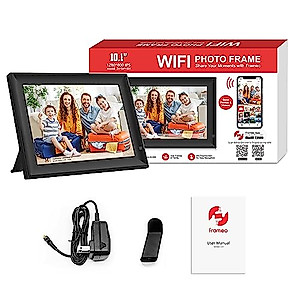 32GB FRAMEO 10.1 Inch Smart WiFi Digital Photo Frame 1280x800 HD IPS LCD Touch Screen, Auto-Rotate, Motion Sensor, Built in 32GB Memory, Share Moments Instantly via Frameo App from Anywhere