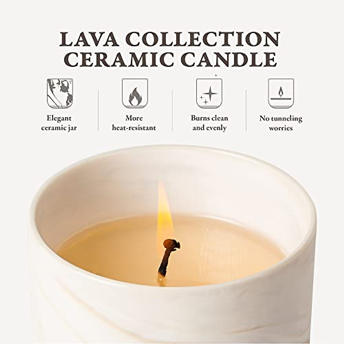 Hidden Label Scented Soy Candles, Large Candle 12oz Vanilla Caramel Ceramic Jar Lava Collection, Gorgeous Gifts for Birthday Thanksgiving Christmas
