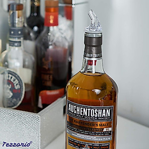 (Pack of 3) Measured Liquor Pourers, 1.oz, No Collar Clear Spout Bottle Pourer with Red Tail