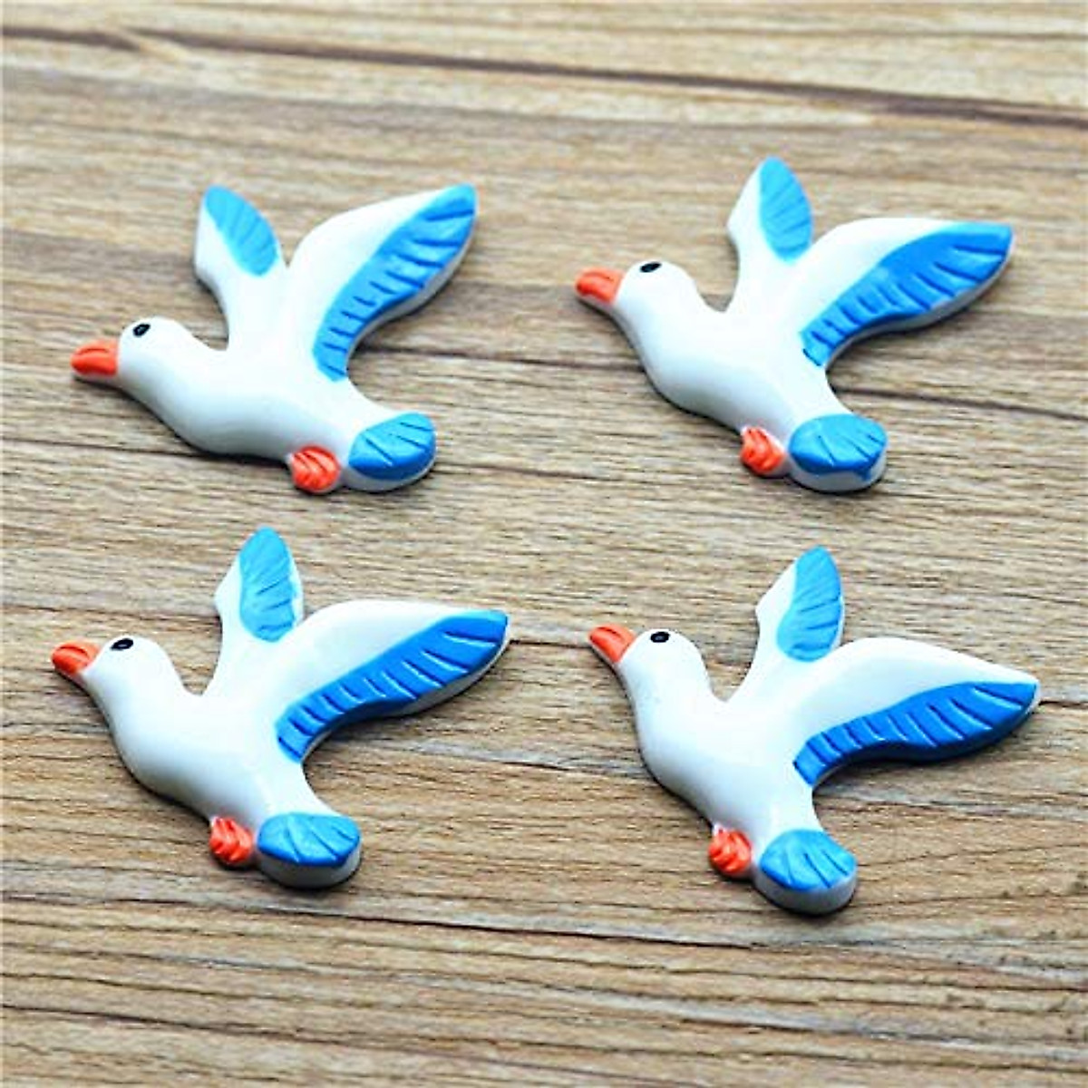 ZAMTAC 31mmX31mm 20PCS Resin Flatback Seagulls|Flatback Sea Beach Miniatures|Summer Holiday Miniatures - (Color: Black COLOR-20PCS)